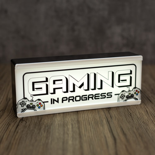 Light Box Room Sign Gaming In Progress - LED Gamer Light Game Room Sign