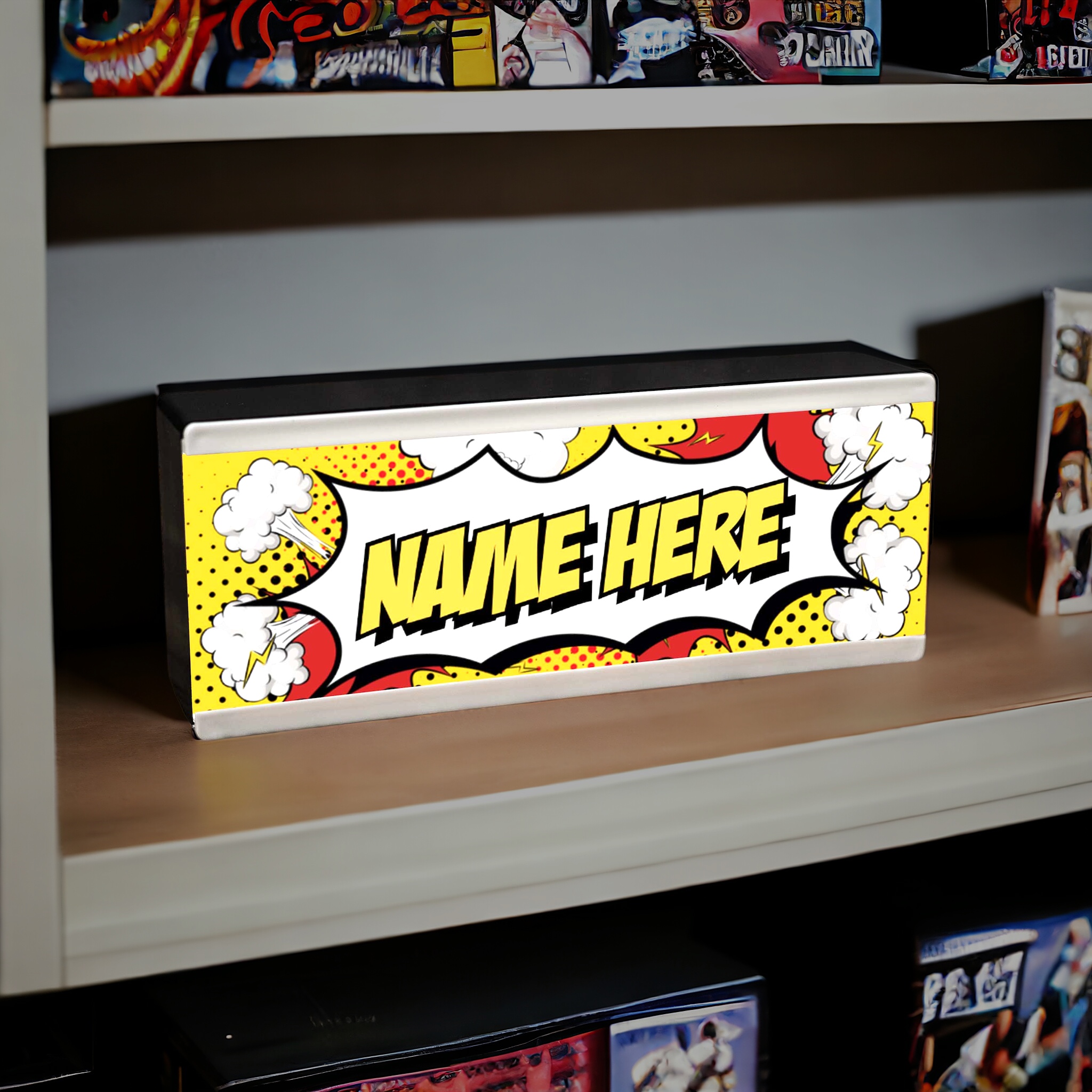 Personalised Room Light Box Comic - Comic Strip Lightbox