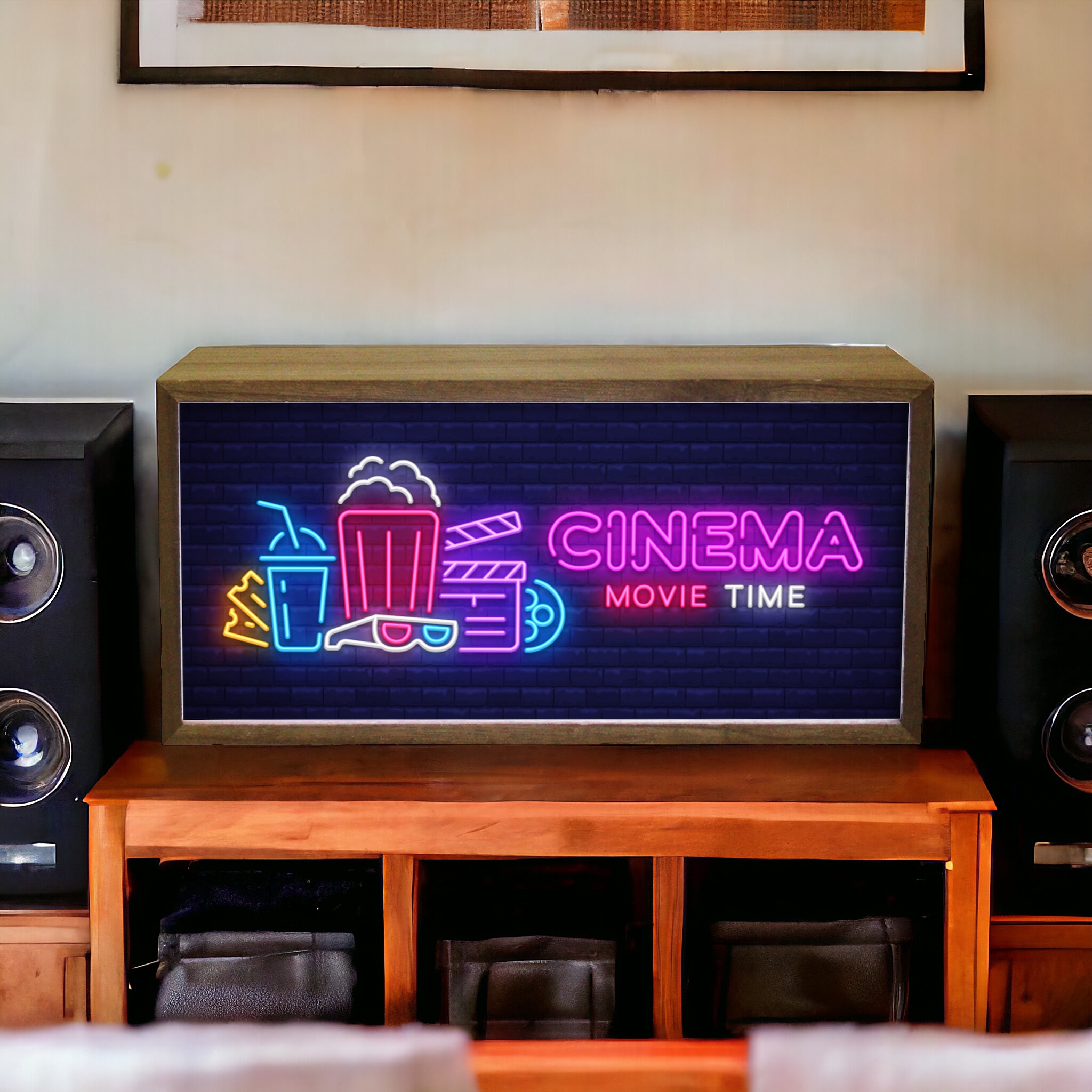 Light Box Home Cinema Movie Time - Neon Effect Mood Sign