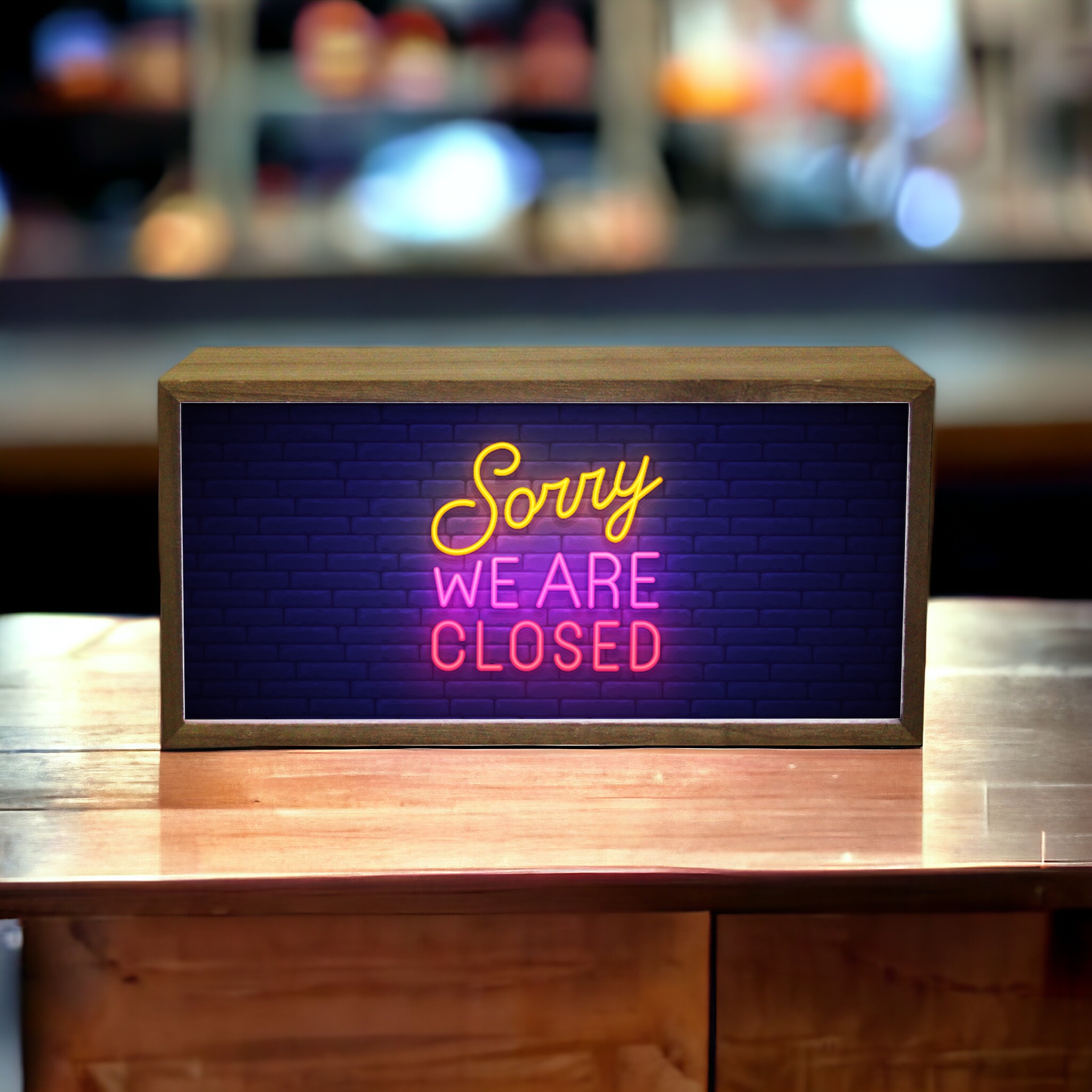 Light Box Sorry We Are Closed Neon - Retro Neon Effect Sign