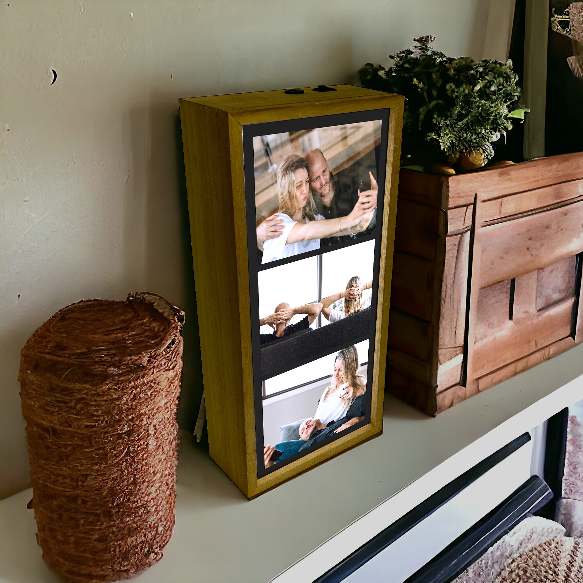 Personalised Light Box Photo Collage Portrait - 3 Memories In 1