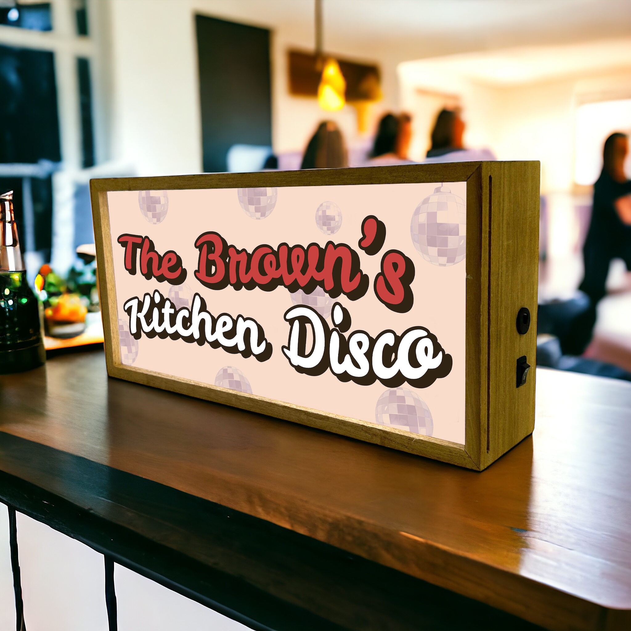 Personalised Light Box For Her Kitchen Disco - Party Lighting