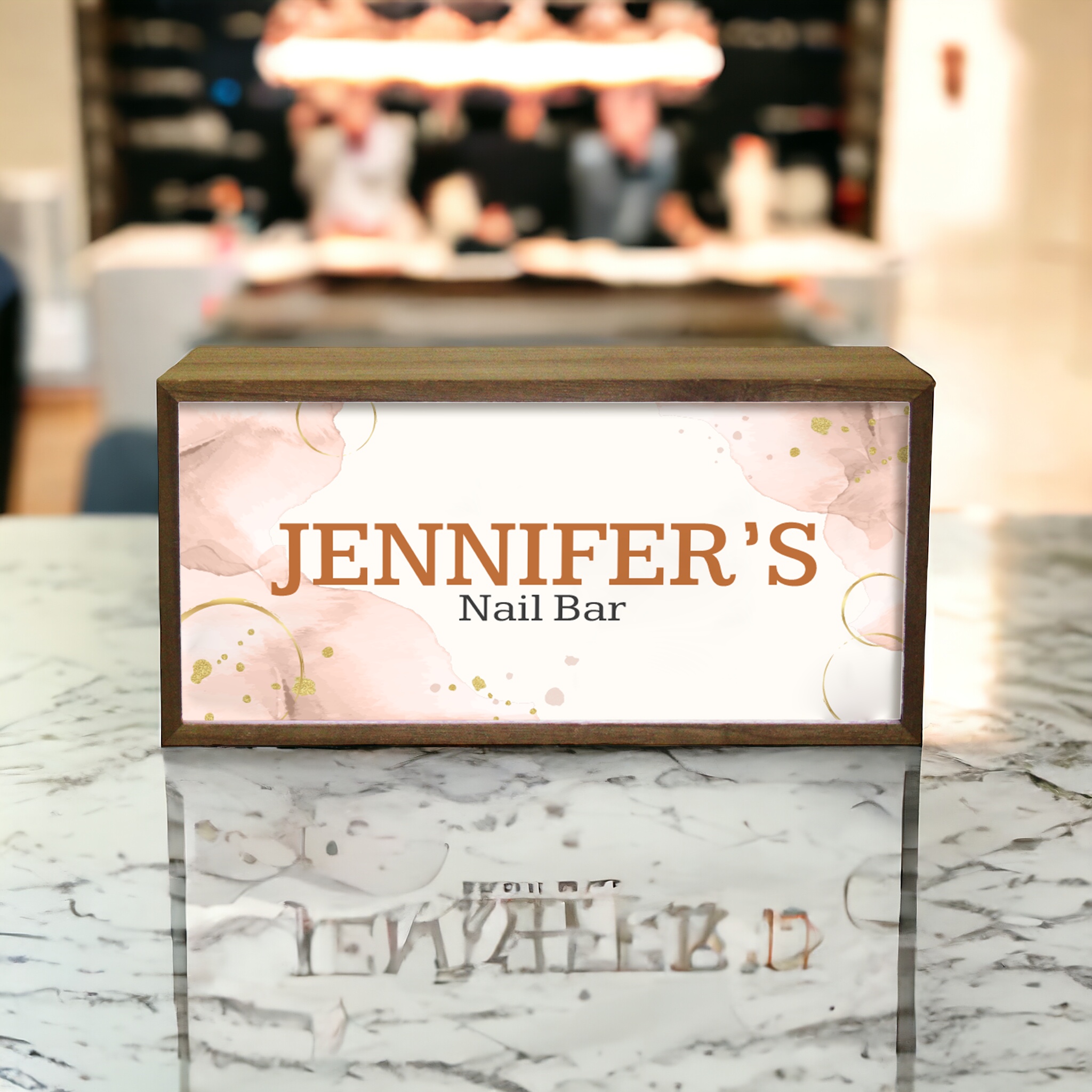 Personalised Light Box Nail Bar Sign - Beauty And Spa Decor